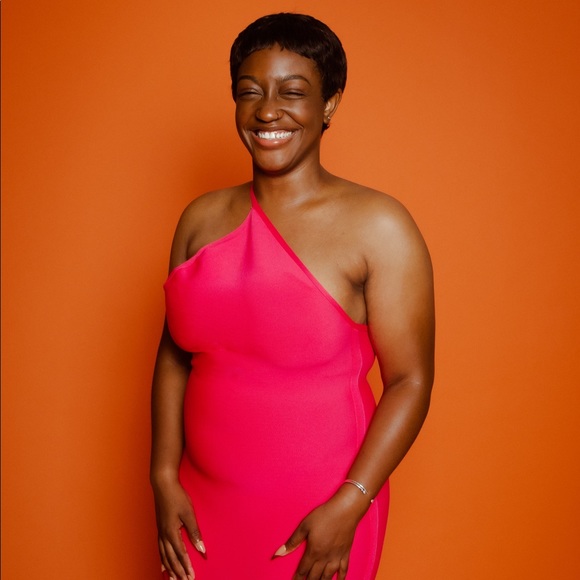 Talin Boutique | Dresses | Talin Boutique Hot Pink Asymmetrical Bodycon ...